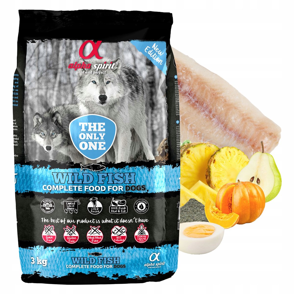 ALPHA SPIRIT WILD FISH Karma Półmiękka dla psa Ryba 3 kg bez zbóż ...