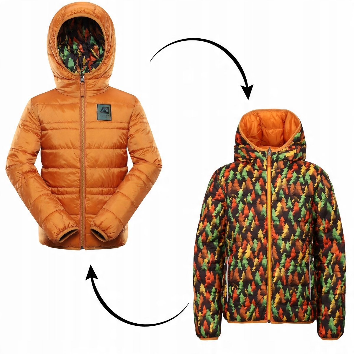 ALPINE PRO Kurtka dziecięca ocieplana dwustronna Eromo pomarańczowy 140 ...