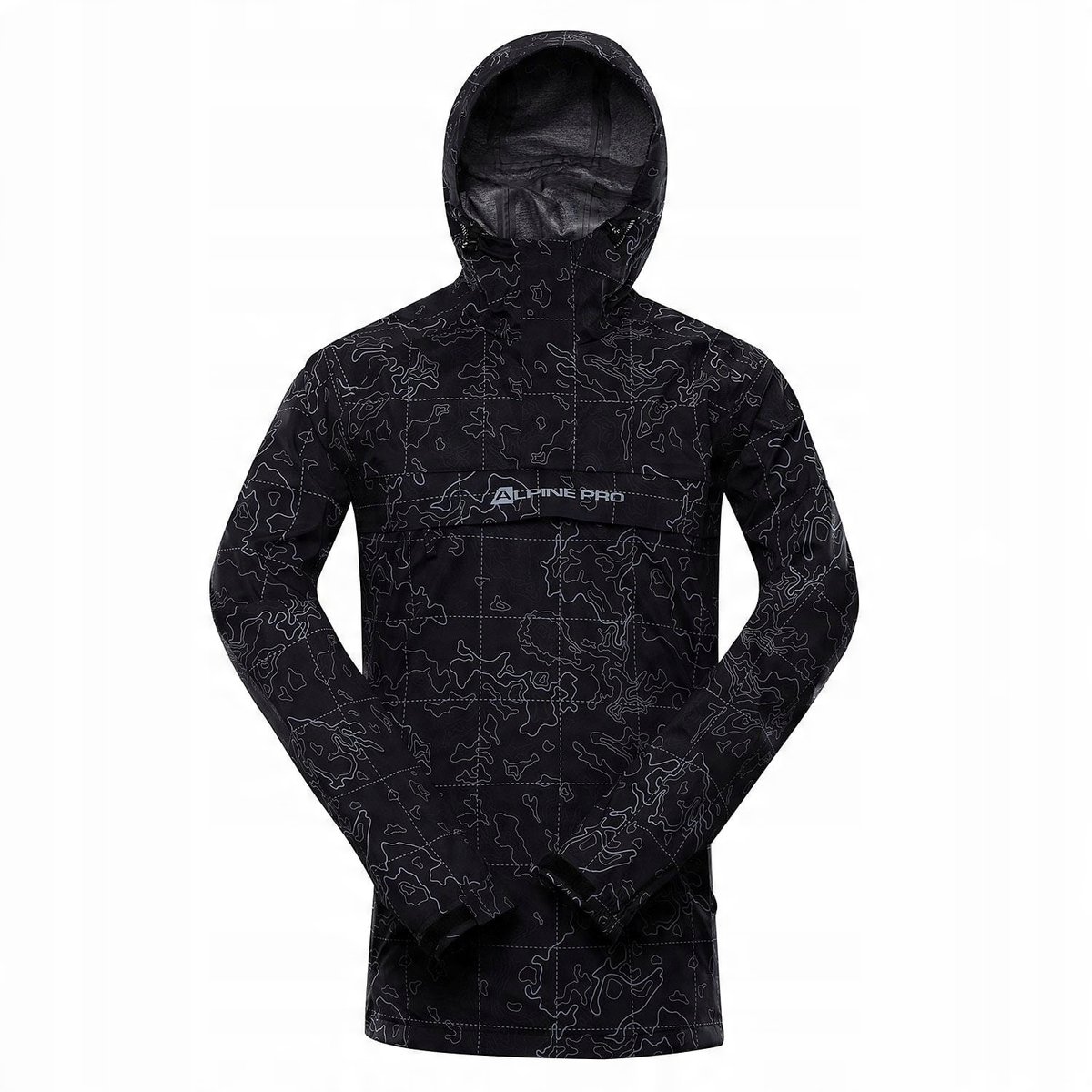 ALPINE PRO Kurtka męska wodoodporna kangurka 5000 Padrig czarny r.XXL ...