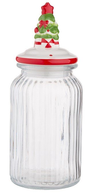 Altom, Pojemnik do przechwoywania, 1,25l, z ceramiczna pokrywką choinka ...