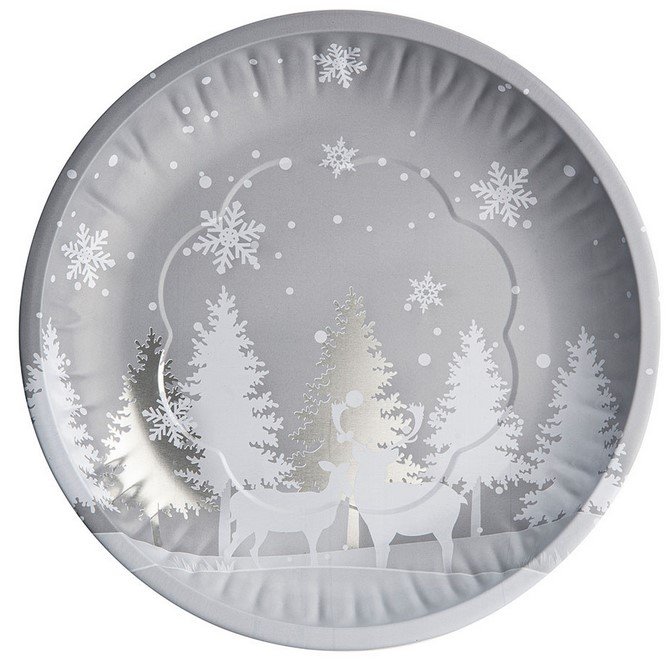 Altom, Taca okragła śr. 26 cm, dekoracja srebrne choinki - Altom Design ...