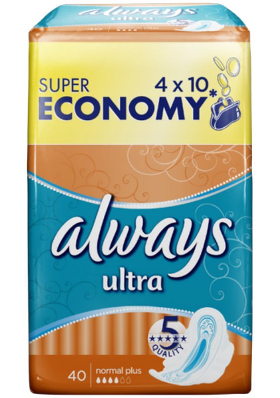 Always, Ultra, Podpaski higieniczne, Normal , 40 szt. - Always | Sklep ...