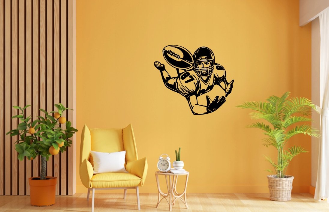 AMERICAN FOOTBALL DEKORACJA PANEL ŚCIENNY NAKLEJKA OBRAZ 60x52 cm ...