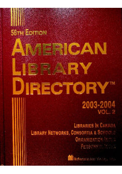 American library directory 2003 2004 vol 2 - Opracowanie zbiorowe ...