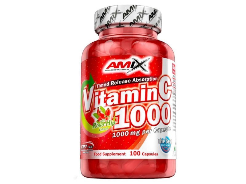 Amix, Suplement diety, Vitamin C 1000 mg + Rose Hip, 100 kapsułek ...