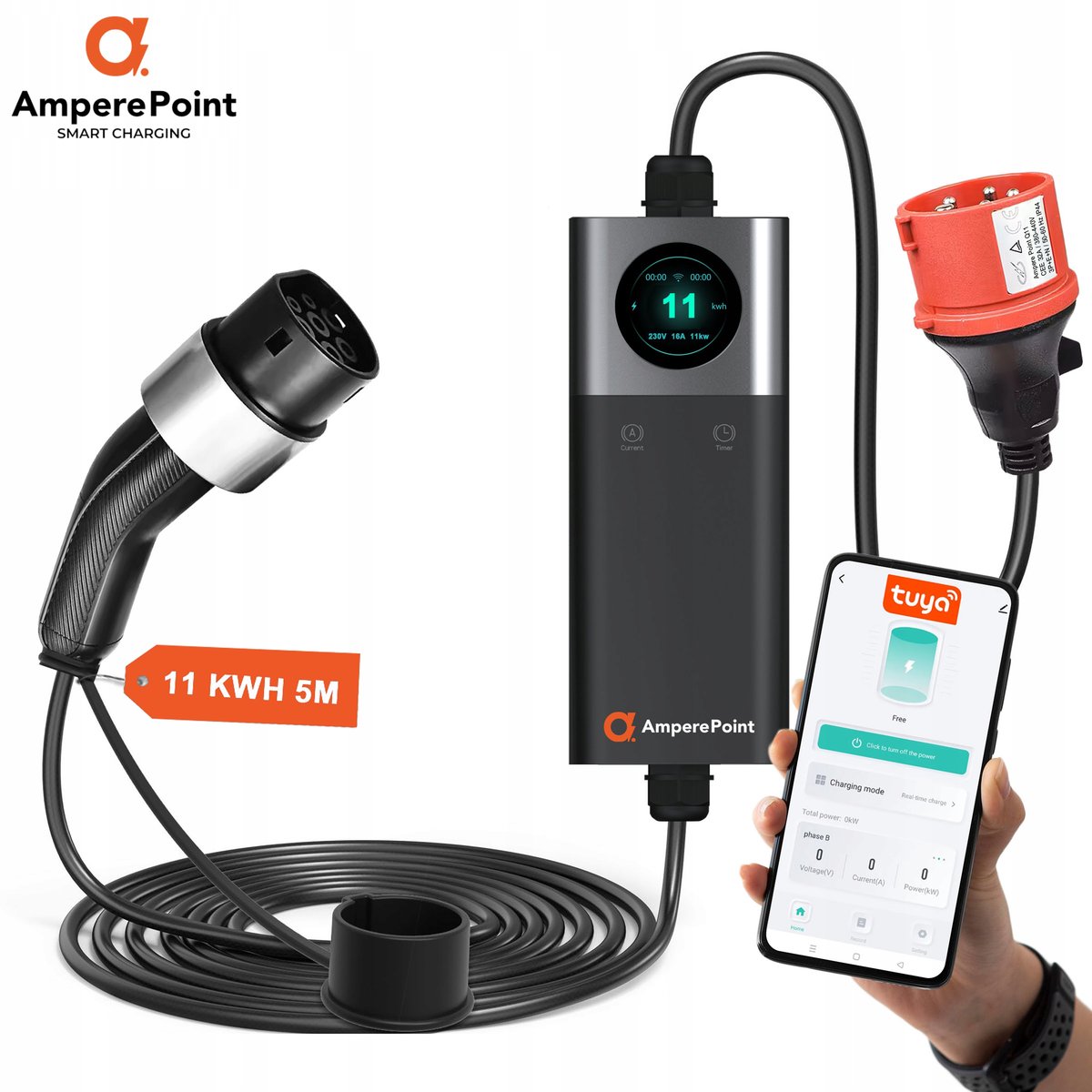 Amper Point - Ładowarka Przenośna Samochodowa Q11 EV 11kW do Elektryków ...