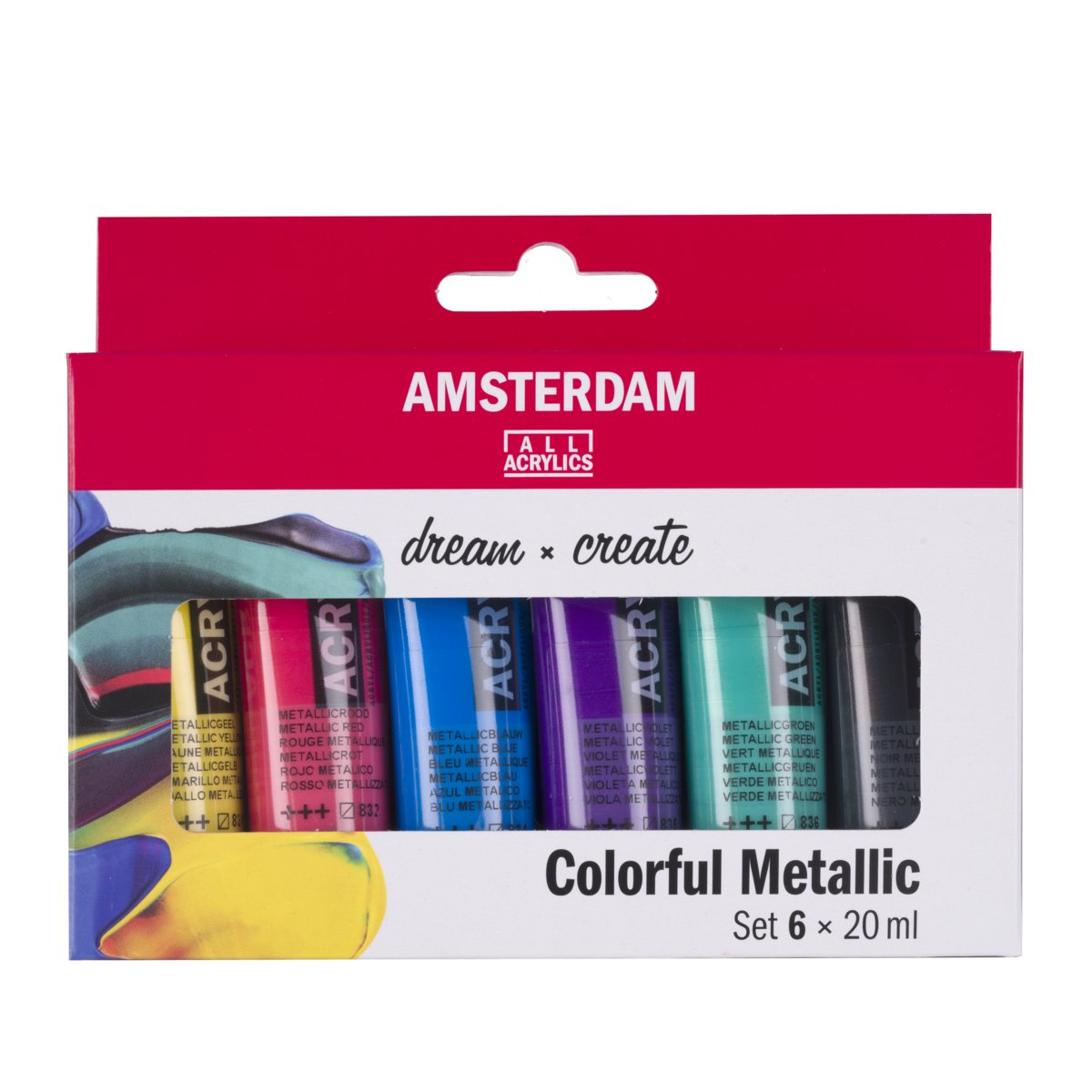 Amsterdam Standard, Akryl,Zestaw Kolorów metalicznych kolorowych 6 X 20 ...