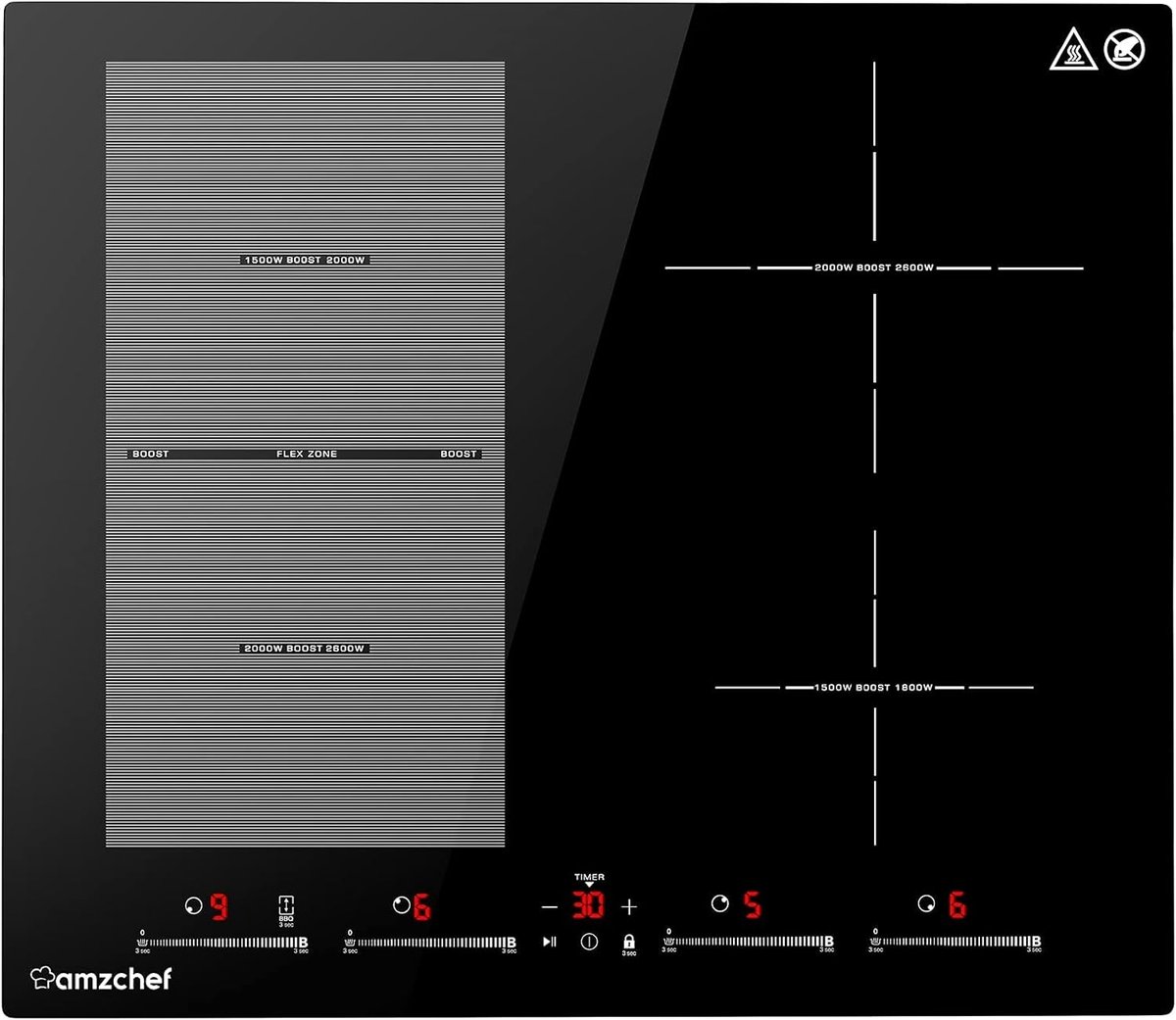 AMZCHEF Płyta indukcyjna 60 cm 7400 W płyta kuchenna YL-IF7018S ...