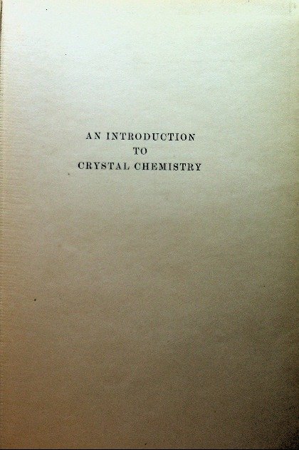 An introduction to crystal chemistry 1939 r - W opisie | Książka w Empik