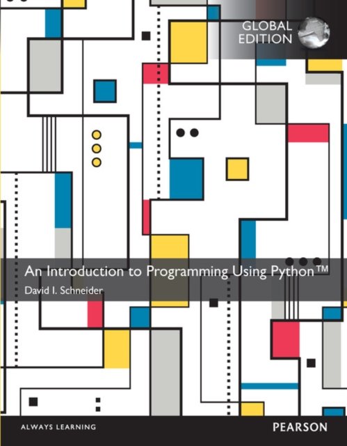 An Introduction To Programming Using Python Global Edition Schneider