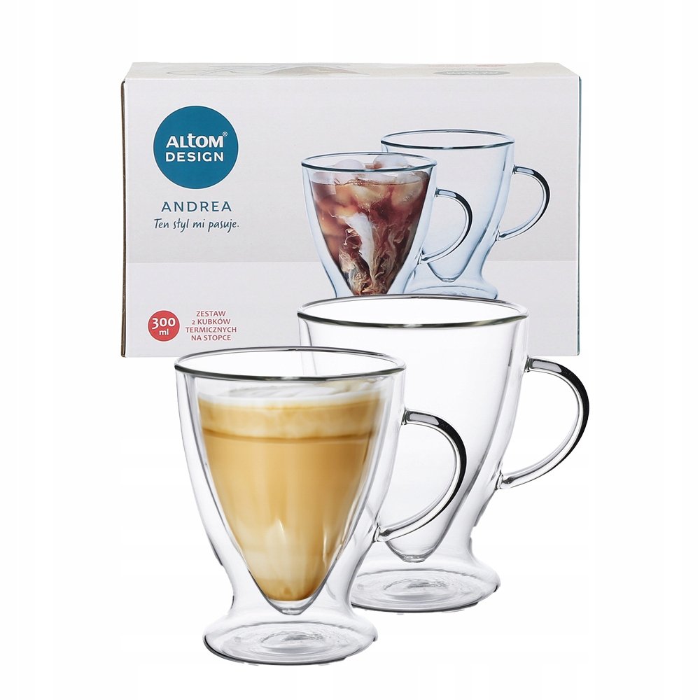 andrea kpl. 2 kubków termicznych na stopce 300 ml - Altom Design ...