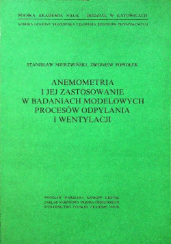 Anemometria i jej zastosowanie w badaniach modelowych procesów ...