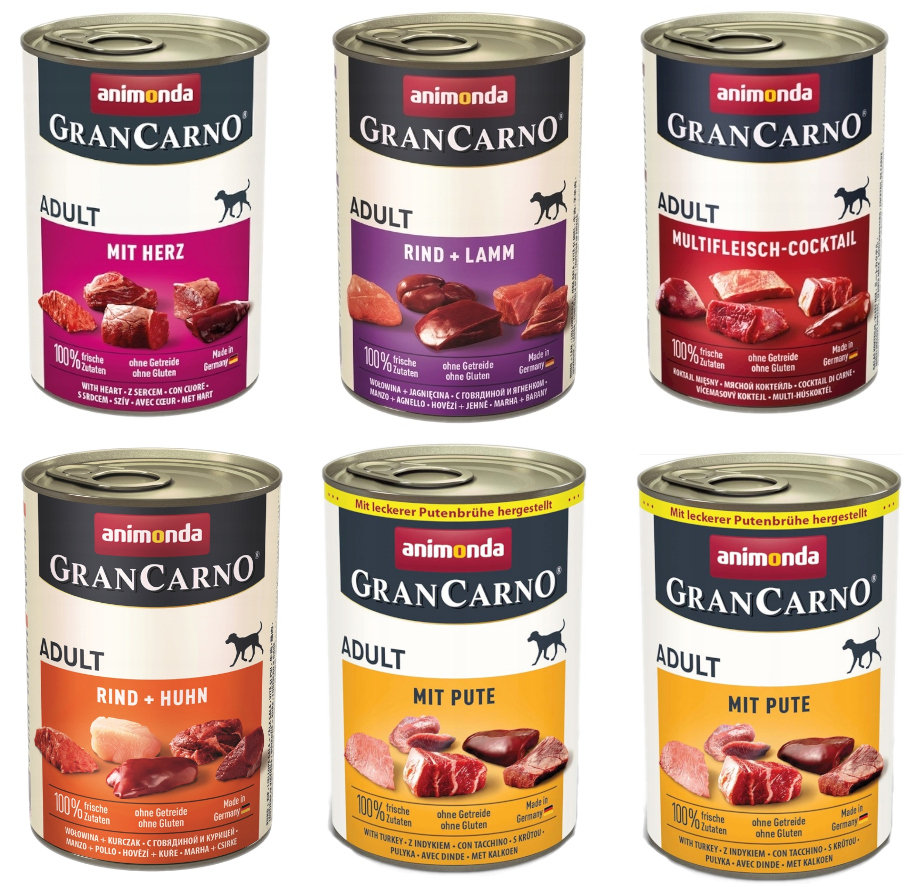 ANIMONDA Grancarno Adult MIX SMAKÓW- mokra karma dla psa - 6x400g ...