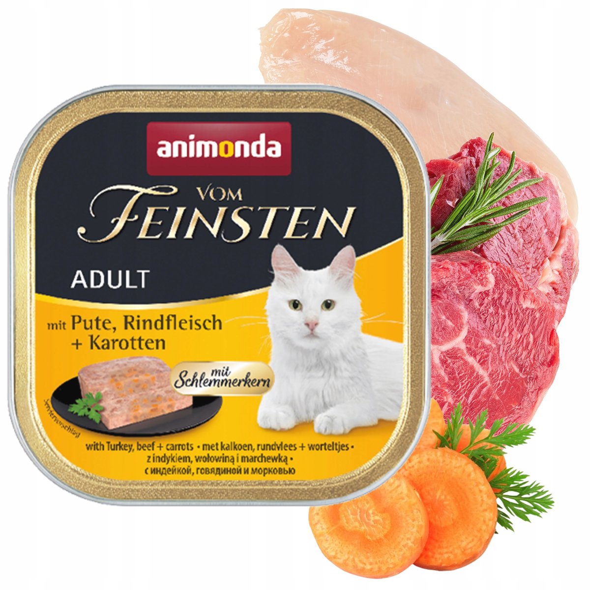 ANIMONDA Vom Feinsten mokra karma dla kota Indyk Wołowina Marchew 100g ...