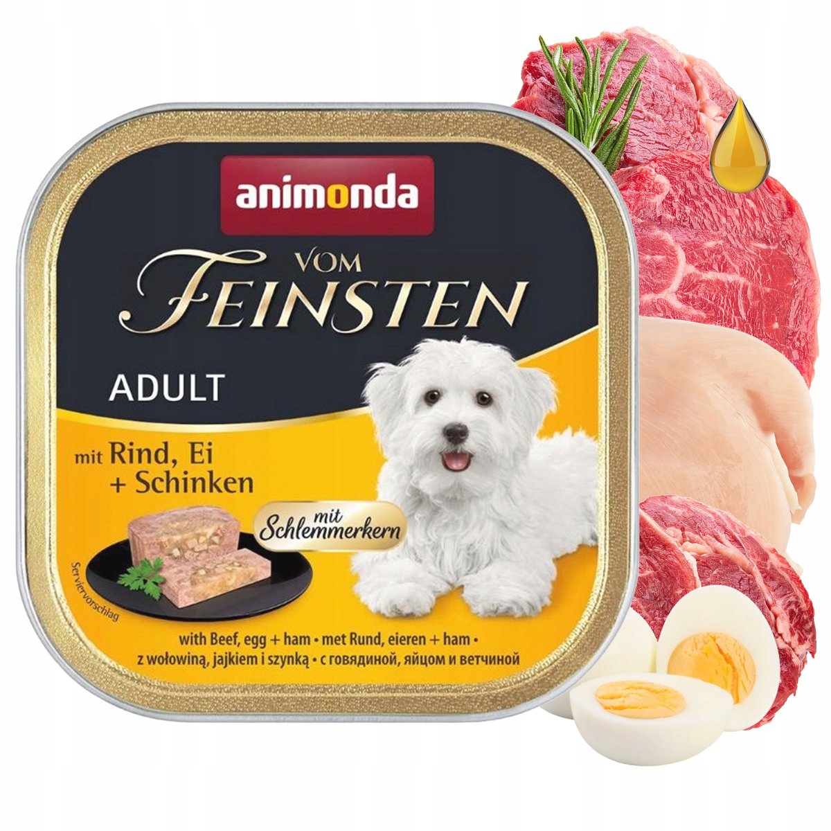 ANIMONDA Vom Feinsten mokra karma dla psa Wołowina Jaja Szynka 150g ...