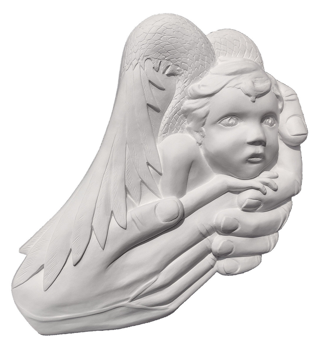 ANIOŁEK Płaskorzeźba FIGURKA ANIOŁ STRÓŻ Dziecko Niemowlę BABY ANGEL ...