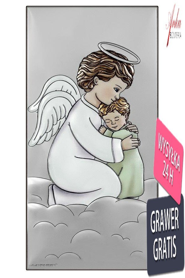 ankabizuteria.pl Obrazek Anioł STRÓŻ tulący dzieciątko 10/20 cm kolor ...