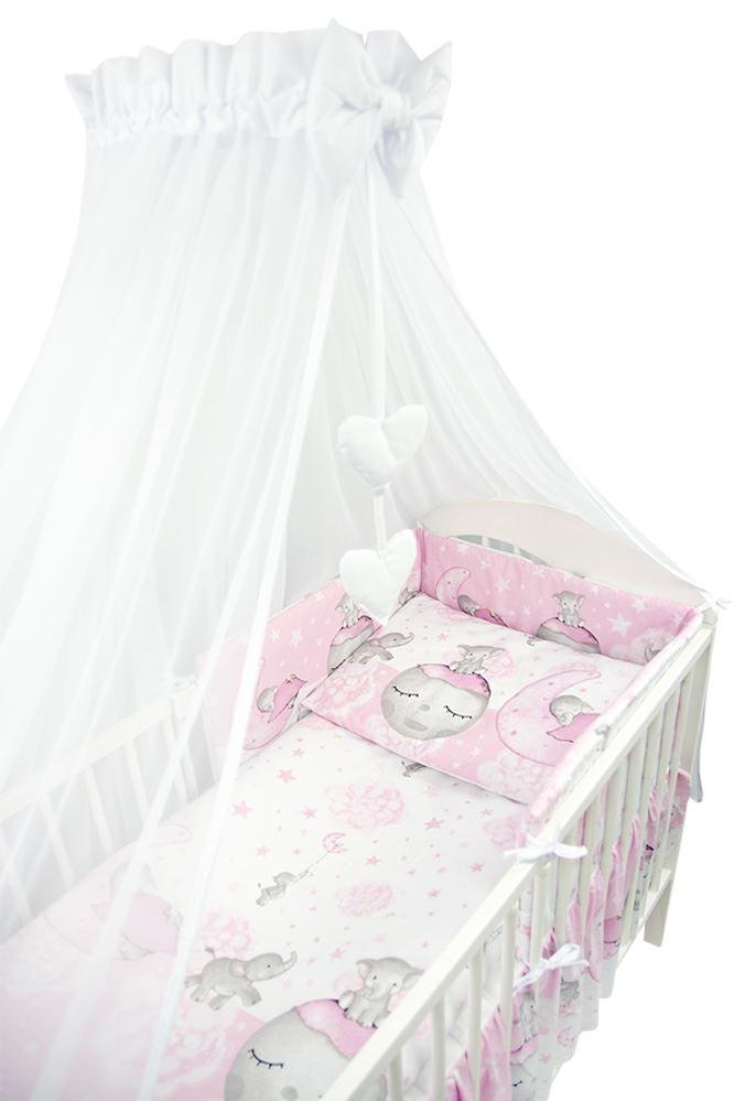 Ankras, Pościel niemowlęca, 6-elementowa, Słoń, Różowy, 100x135 cm ...