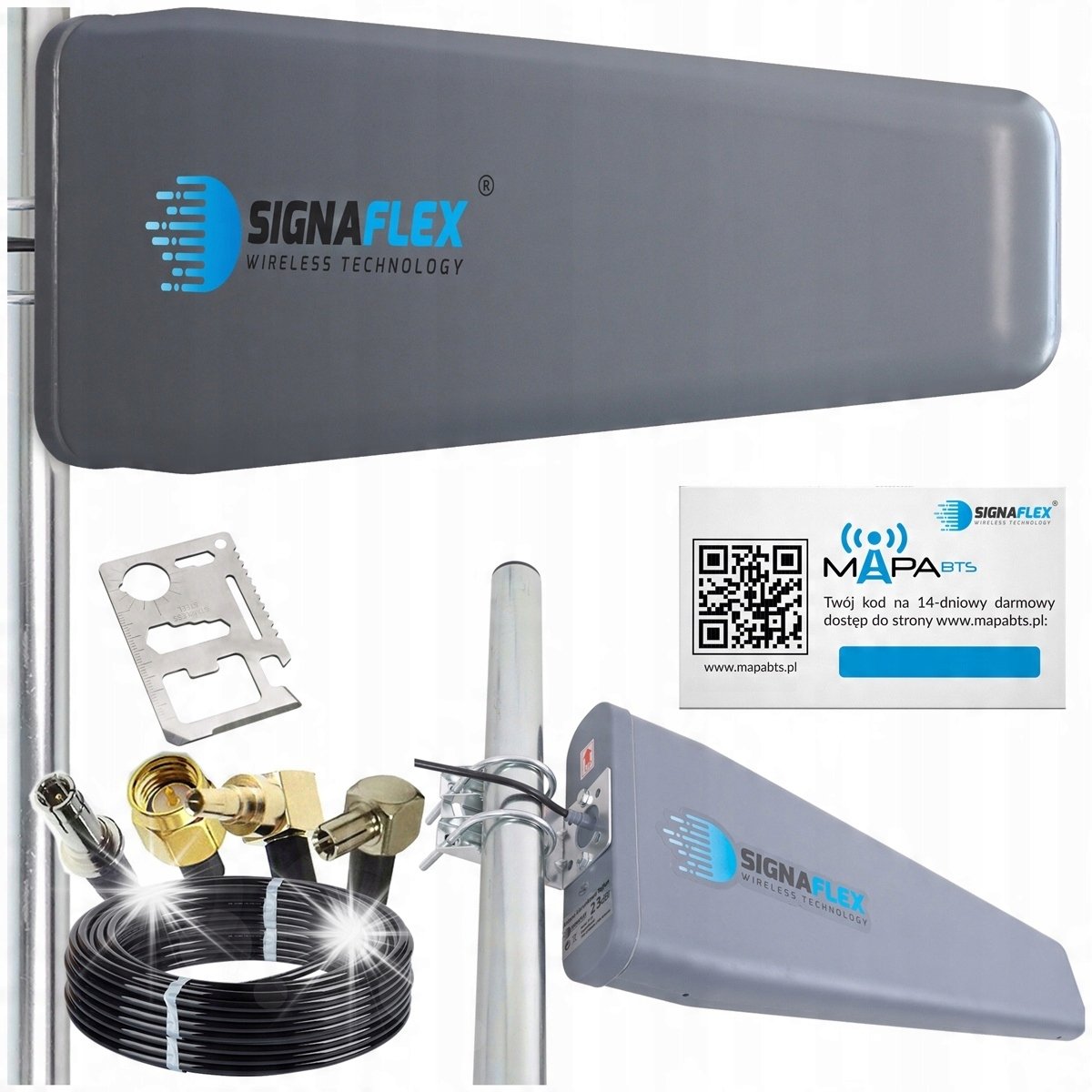 ANTENA ZEWNĘTRZNA DO ROUTERA INTERNETU TELEFONU 3G 4G 5G LTE ZTE HUAWEI ...