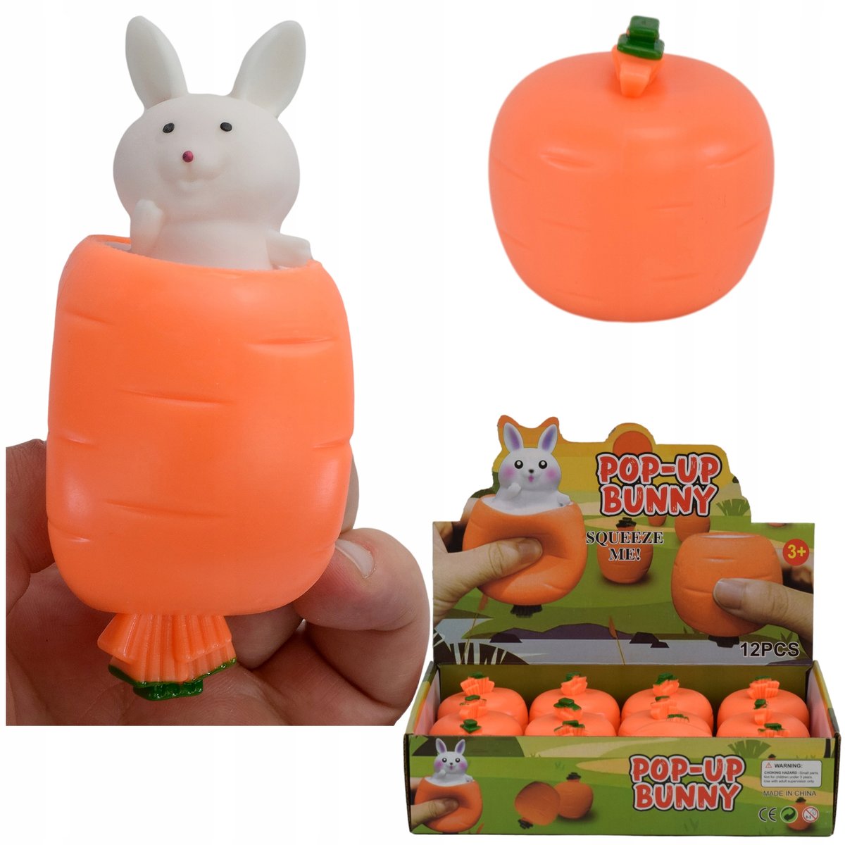 Antystres Gniotek Squishy Królik W Marchewce Antystresowy Pop It Dla ...