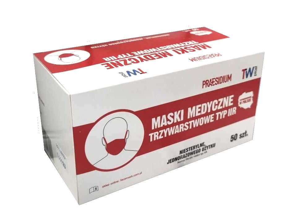 AP, Maska Medyczna, Czarna, 50 Szt. | Sklep EMPIK.COM