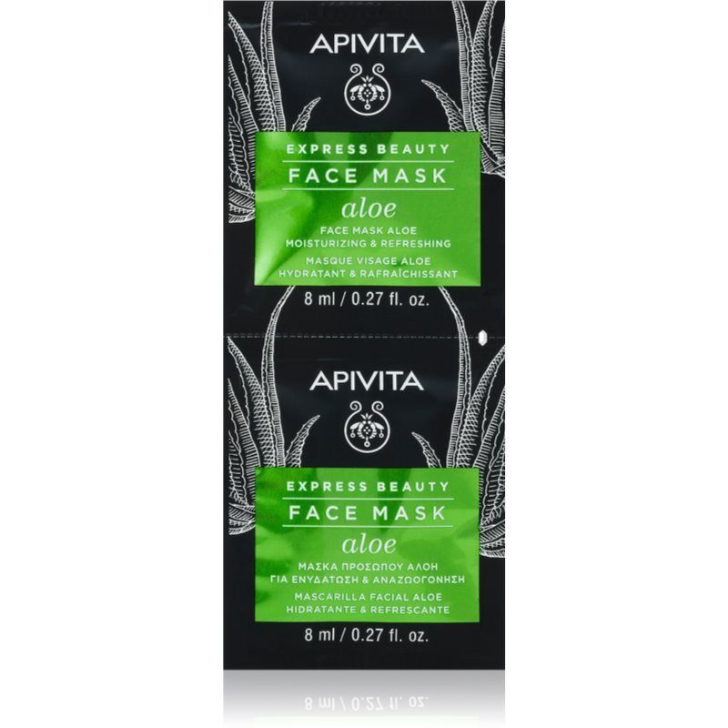 Apivita Express Beauty Aloe orzeźwiający maska nawilżająca do twarzy ...