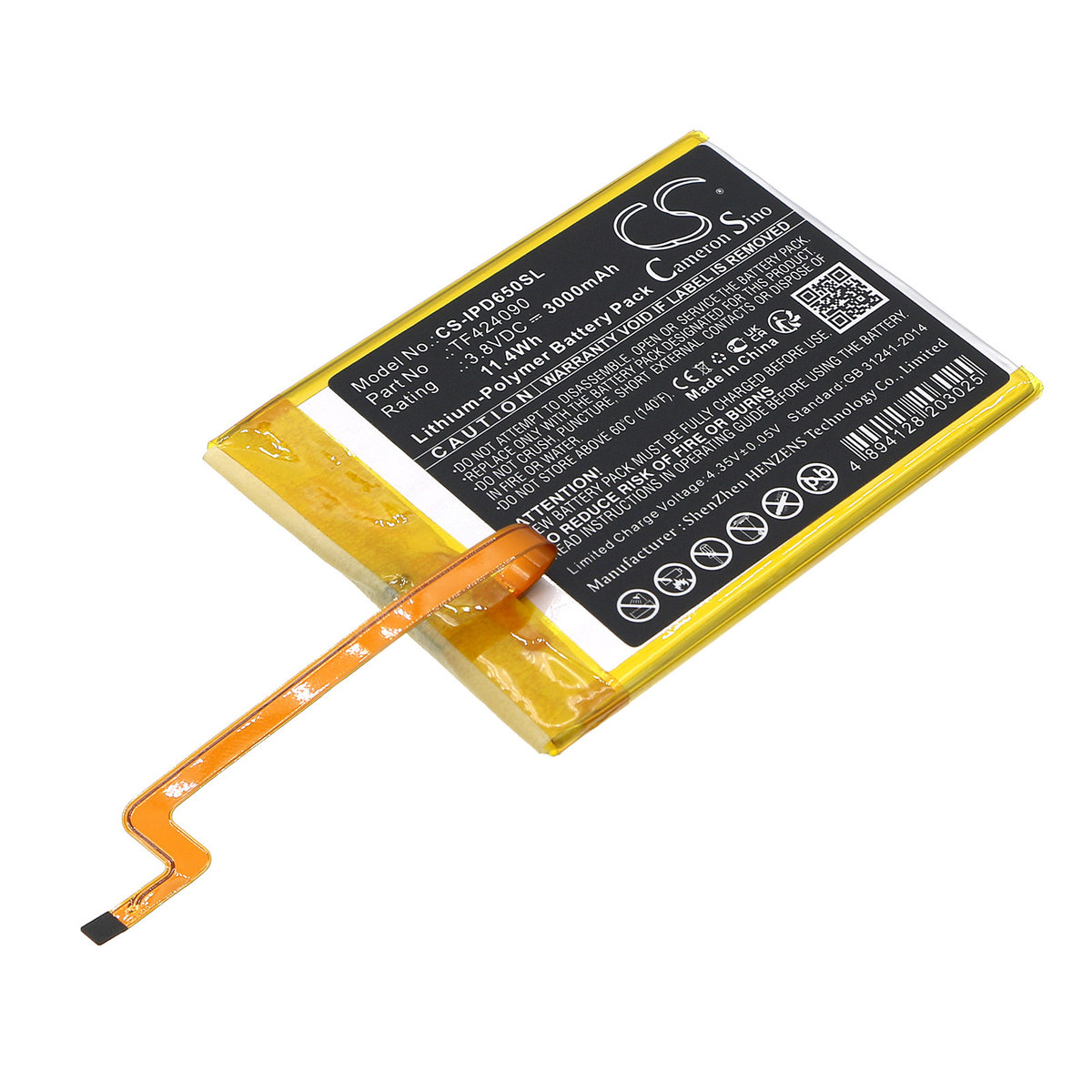 Apple Ipod Video 5Th 5.5 Gen 60Gb / Tf424090 3000Mah 11.40Wh Li-Polymer 3.8V (Cameron Sino ...