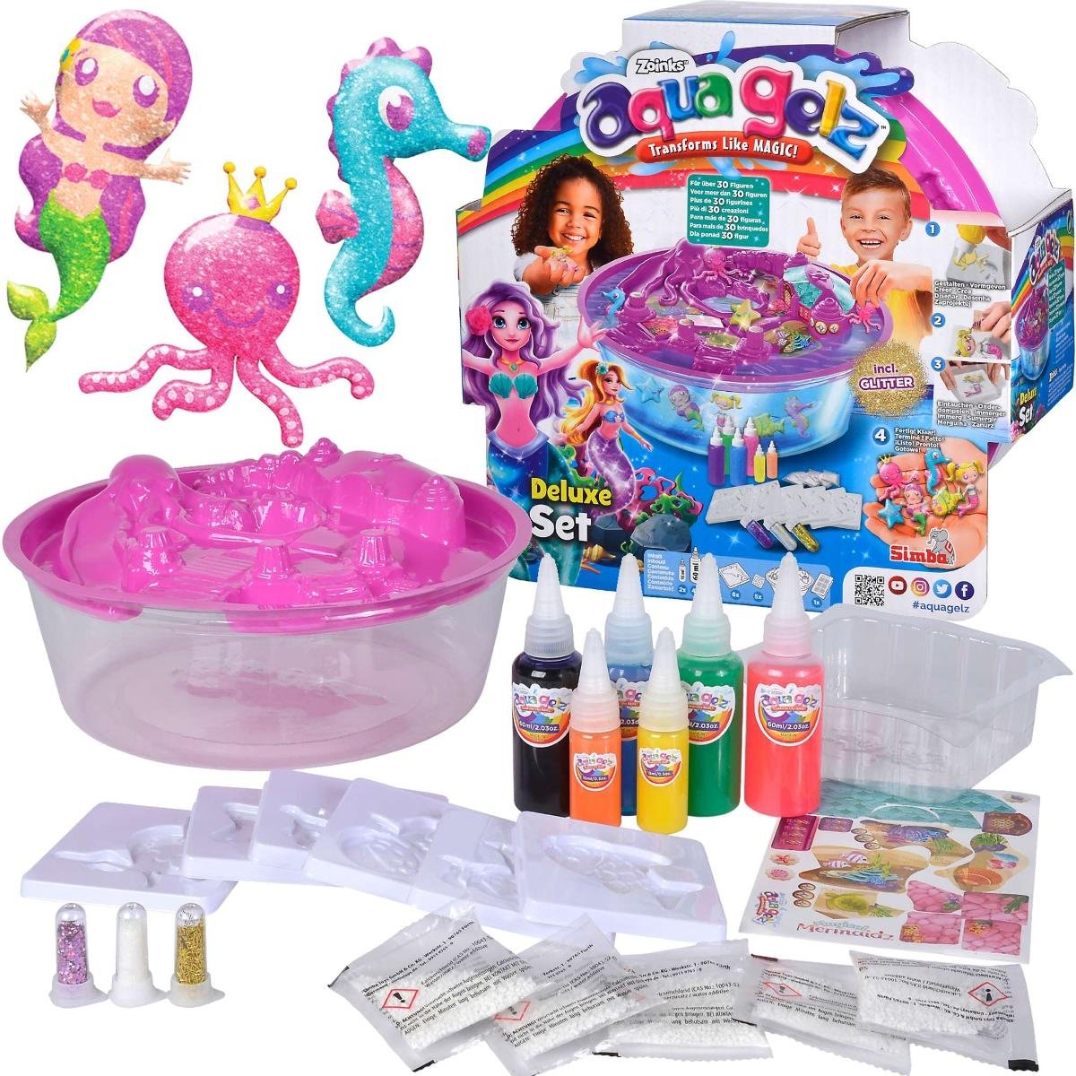 Aqua Gelz Duży Zestaw Kreatywny Magiczne Syreny 6 żeli + akcesoria ...