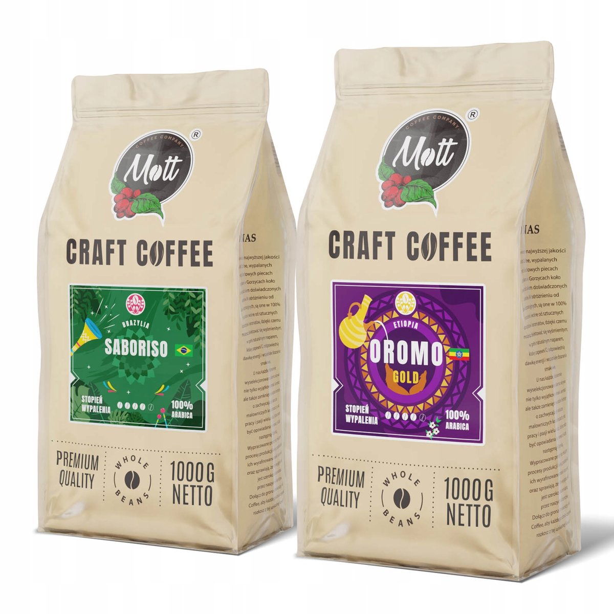 Arabica 100% Zestaw Kawa Ziarnista - 2 KG - MOTT Coffee - Mott Coffee | Sklep EMPIK.COM