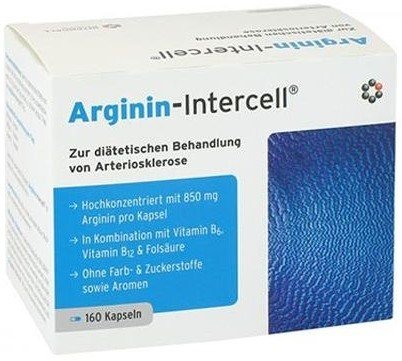 Arginin-Intercell L-Arginina Kwas Foliowy Suplement diety, 160 kaps ...