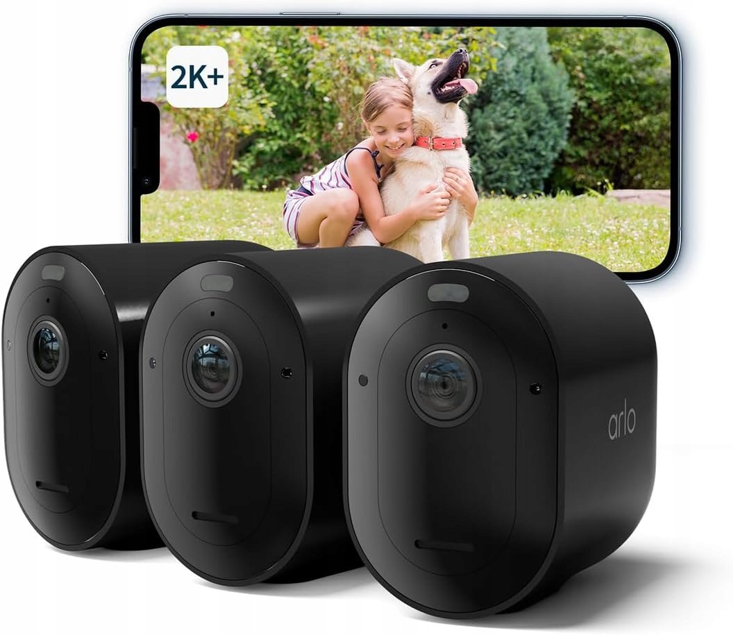 Arlo Pro 5 WLAN kamera monitorująca zewnętrzna X3 + SmartHub, 2K UHD ...