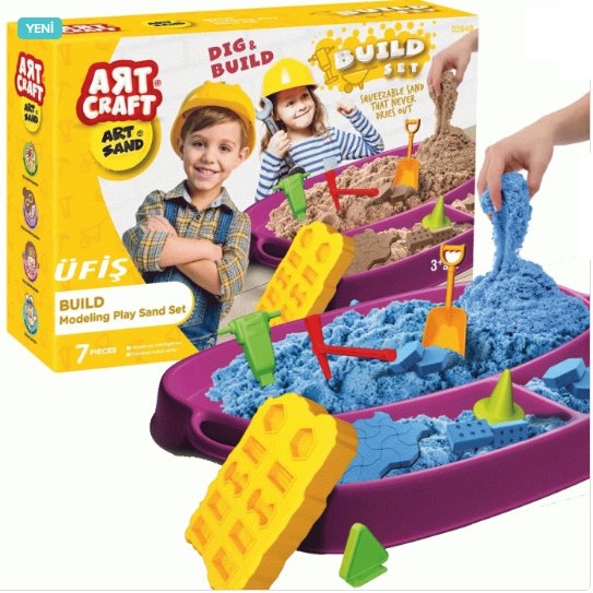 ART CRAFT Piasek kinetyczny foremki piaskownica - Zestaw małego murarza ...