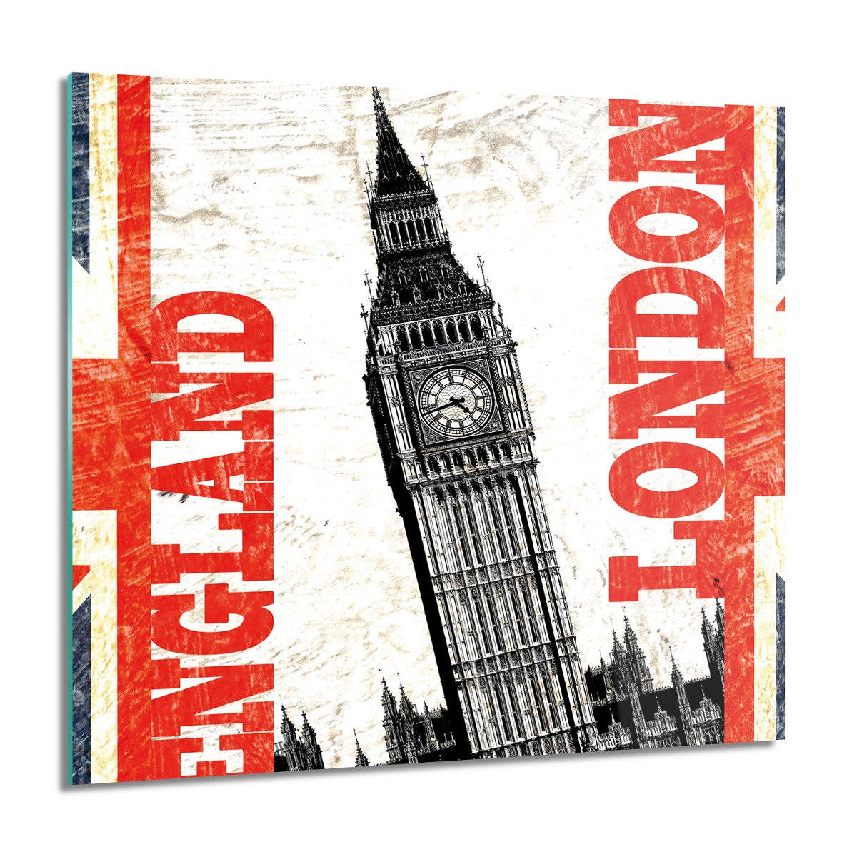 ArtprintCave, Flaga Anglii Big Ben Foto szklane, 60x60 cm ...