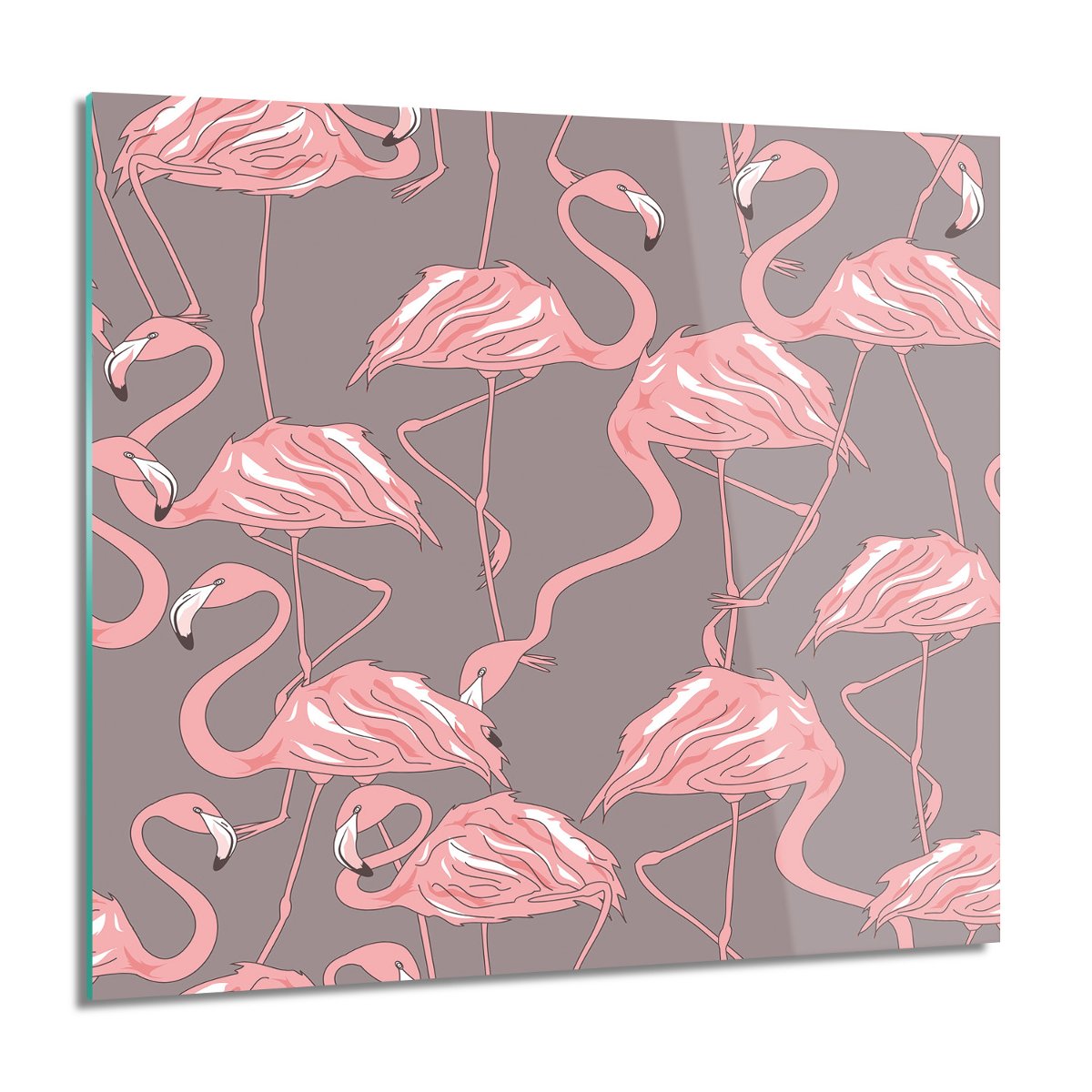 ArtprintCave, Flamingi ptaki wzór grafika Obraz na szkle, 60x60 cm ...