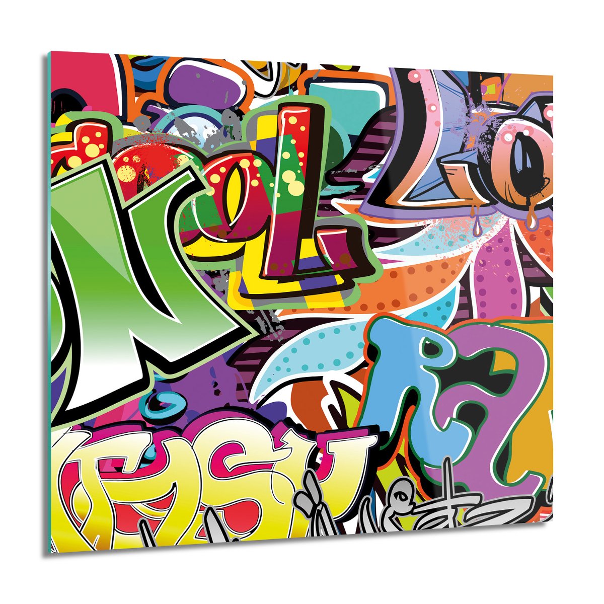 ArtprintCave, Graffiti napisy mur Foto na szkle na ścianę, 60x60 cm ...
