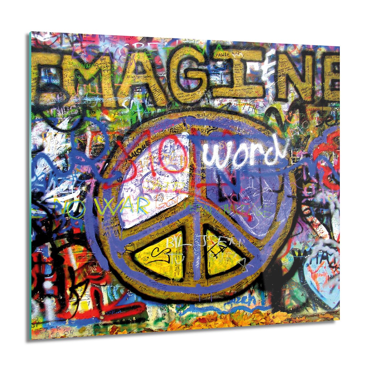 ArtprintCave, Graffiti napisy nowoczesne Foto na szkle, 60x60 cm ...