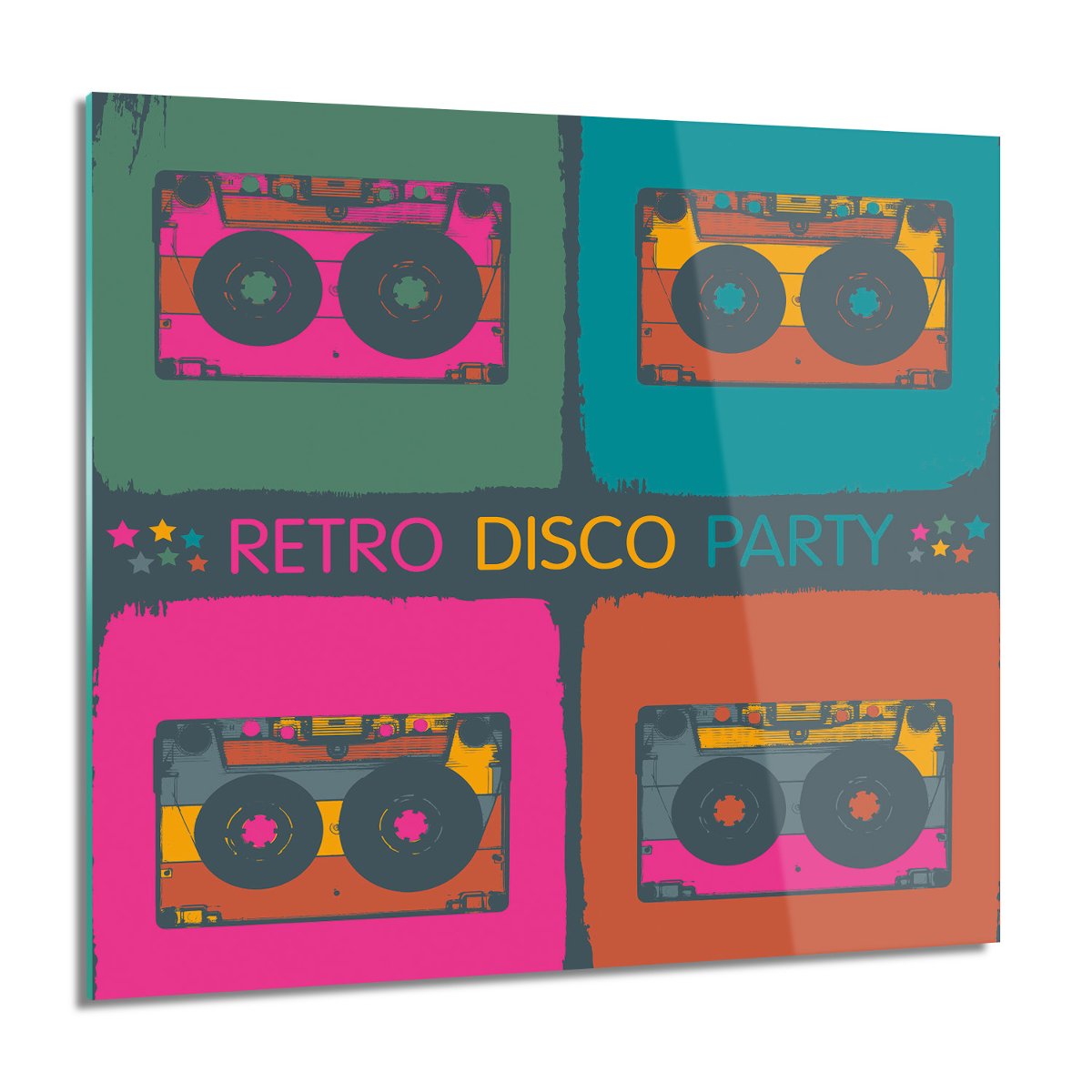 ArtprintCave, Kasety muzyka retro Foto na szkle na ścianę, 60x60 cm ...