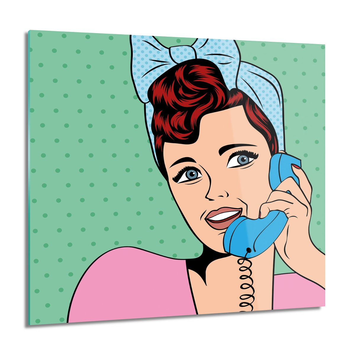 ArtprintCave, Kobieta telefon obraz na szkle na ścianę, 60x60 cm ...