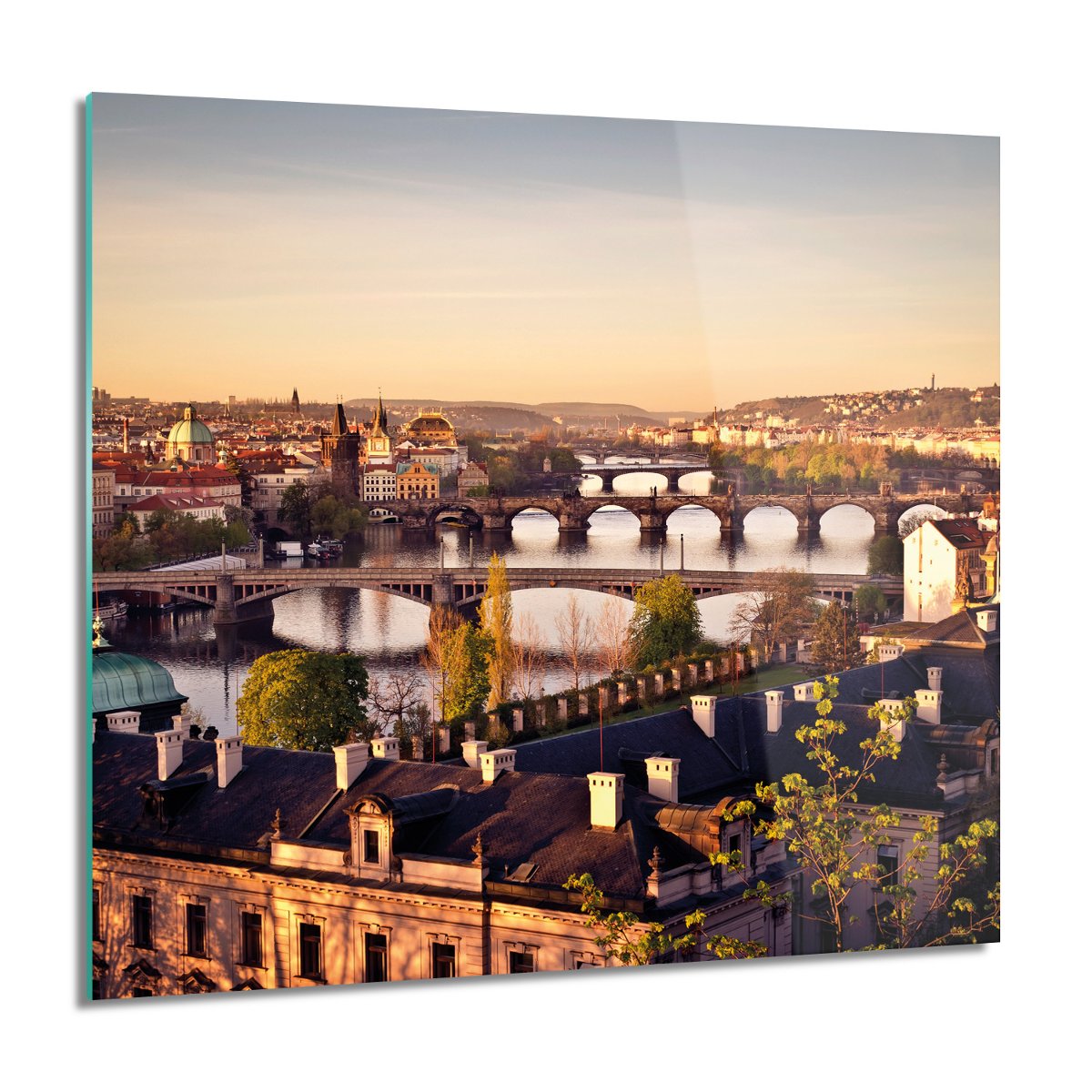 ArtprintCave, Miasto most rzeka obraz na szkle na ścianę, 60x60 cm ...