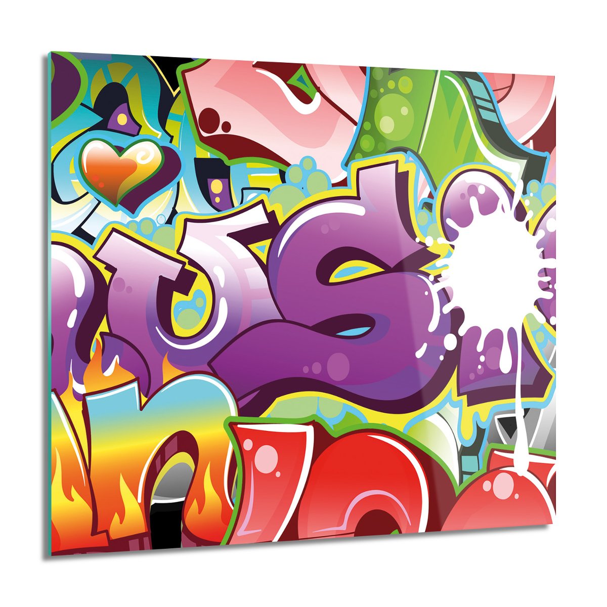 ArtprintCave, Napisy graffiti obraz na szkle na ścianę, 60x60 cm ...