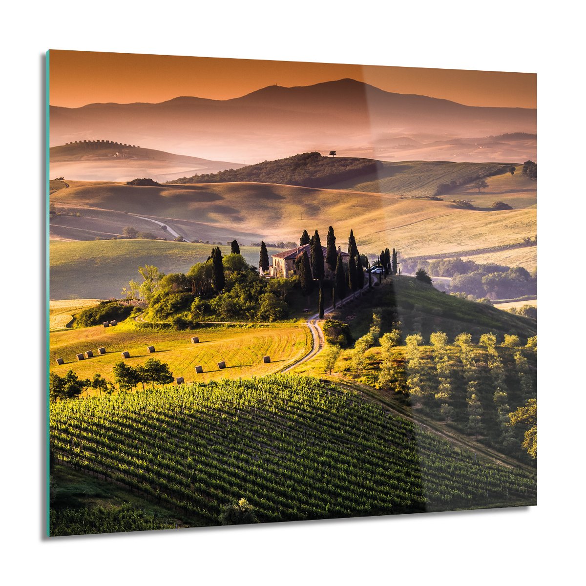 ArtprintCave, Obraz na szkle, Toskania winnice pola, 60x60 cm ...