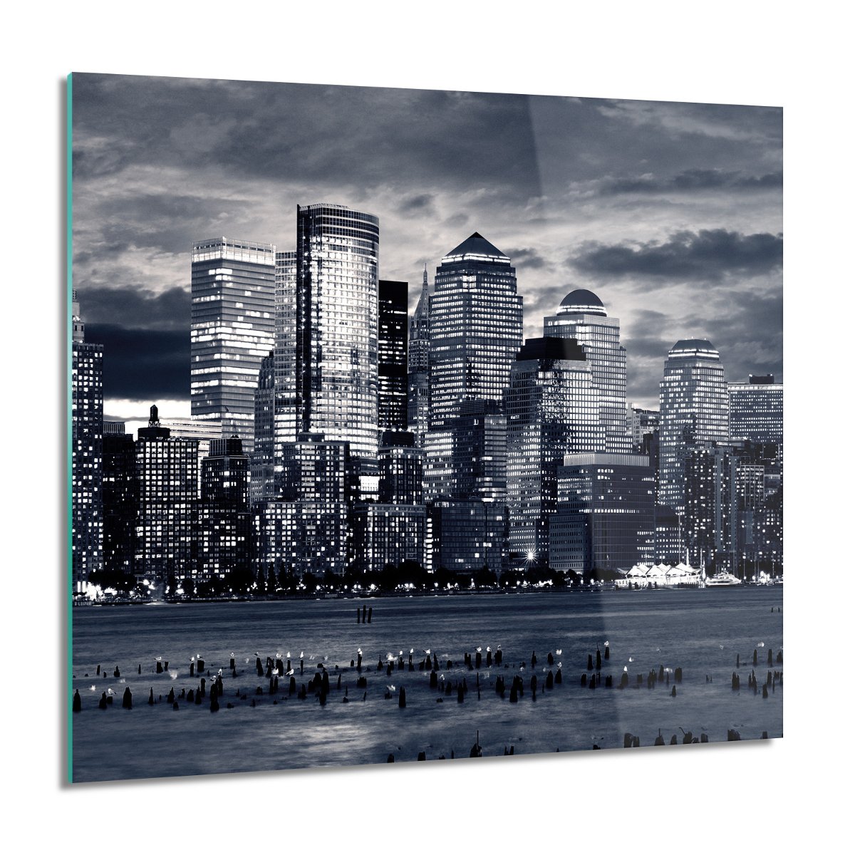 ArtprintCave, Obraz na szkle, Wieżowce noc NY, grafika, 60x60 cm ...