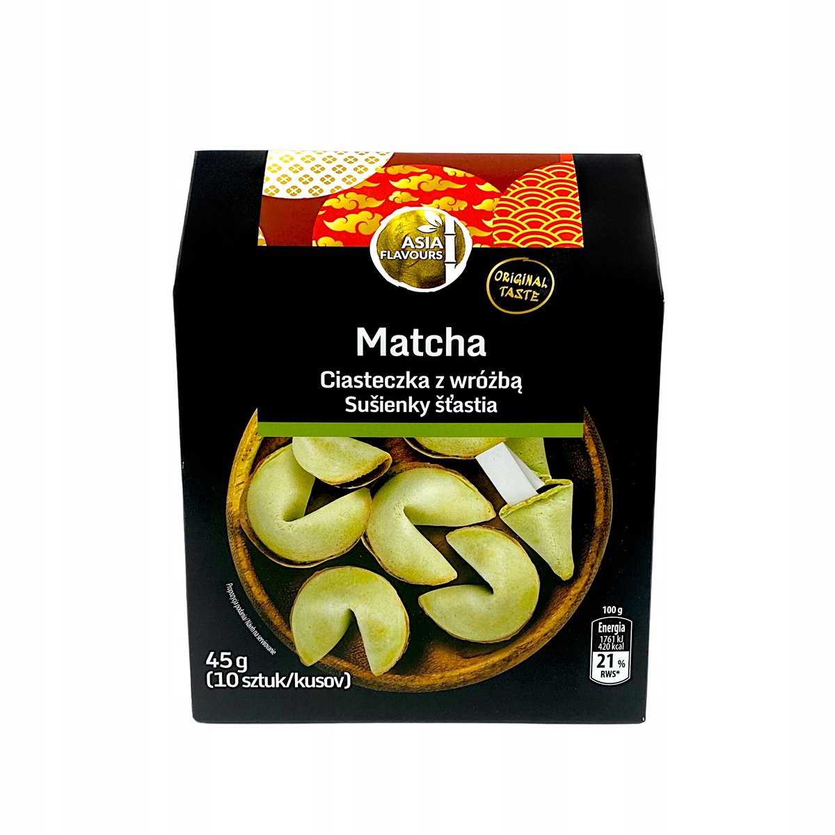 Asia Flavours Ciasteczka z wróżbą MATCHA 45g (10szt) - Inna marka ...