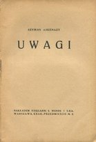 Askenazy Uwagi 1924 r. - Askenazy Szymon | Książka w Empik