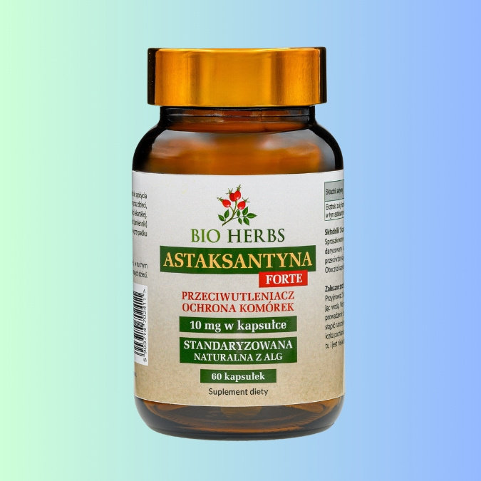 Astaksantyna Forte - przeciwutleniacz, ochrona komórek, Bio Herbs, 60 ...