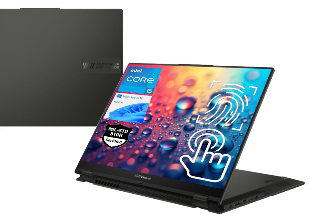 Asus Vivobook S16 FLIP 2w1 Intel i5 16GB 2TB FHD+ DOTYK 300NIT MIL-STD ...