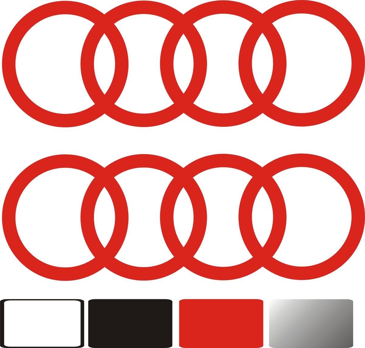 AUDI LOGO - zamienniki czerwone naklejki na samochód / drzwi - YESS ...