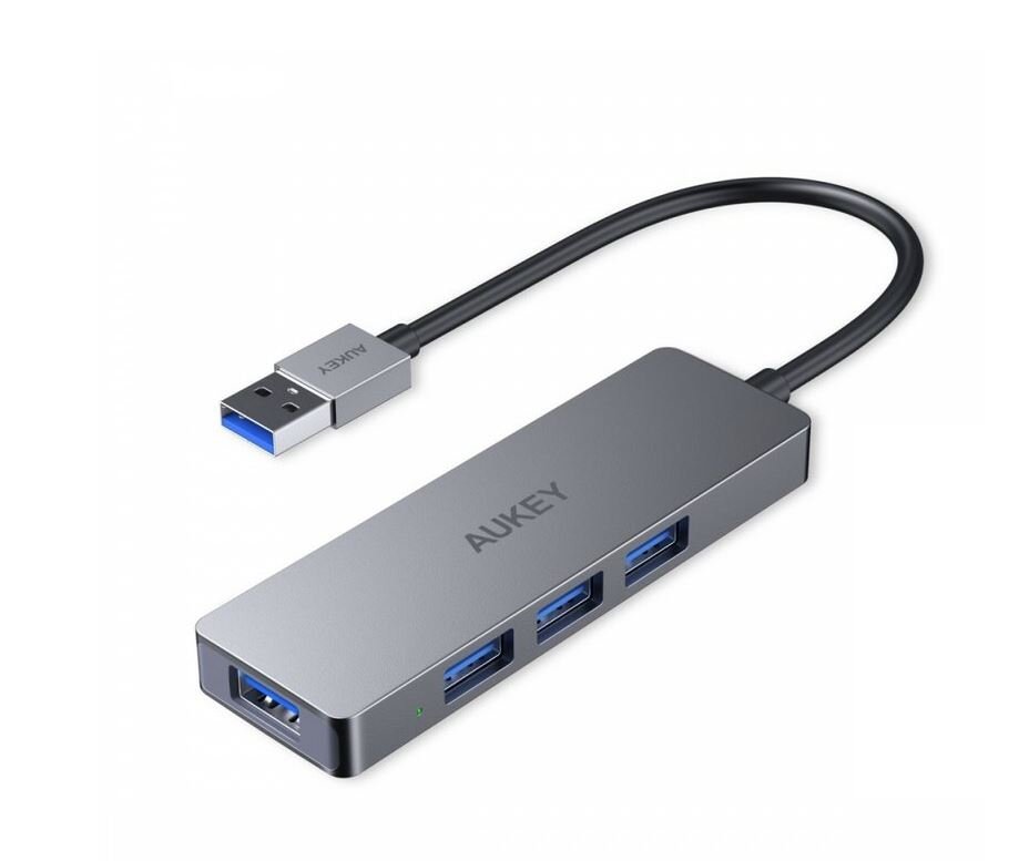 Aukey Cb-H36 4-Portowy Hub Usb 3.0 5 Gb/S Srebrny - Aukey | Sklep EMPIK.COM