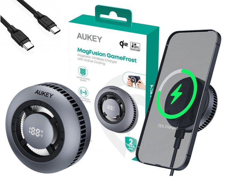 AUKEY LC-G10 chłodząca ładowarka bezprzewodowa MagSafe Qi2 15W USB-C - Inna marka | Sklep EMPIK.COM