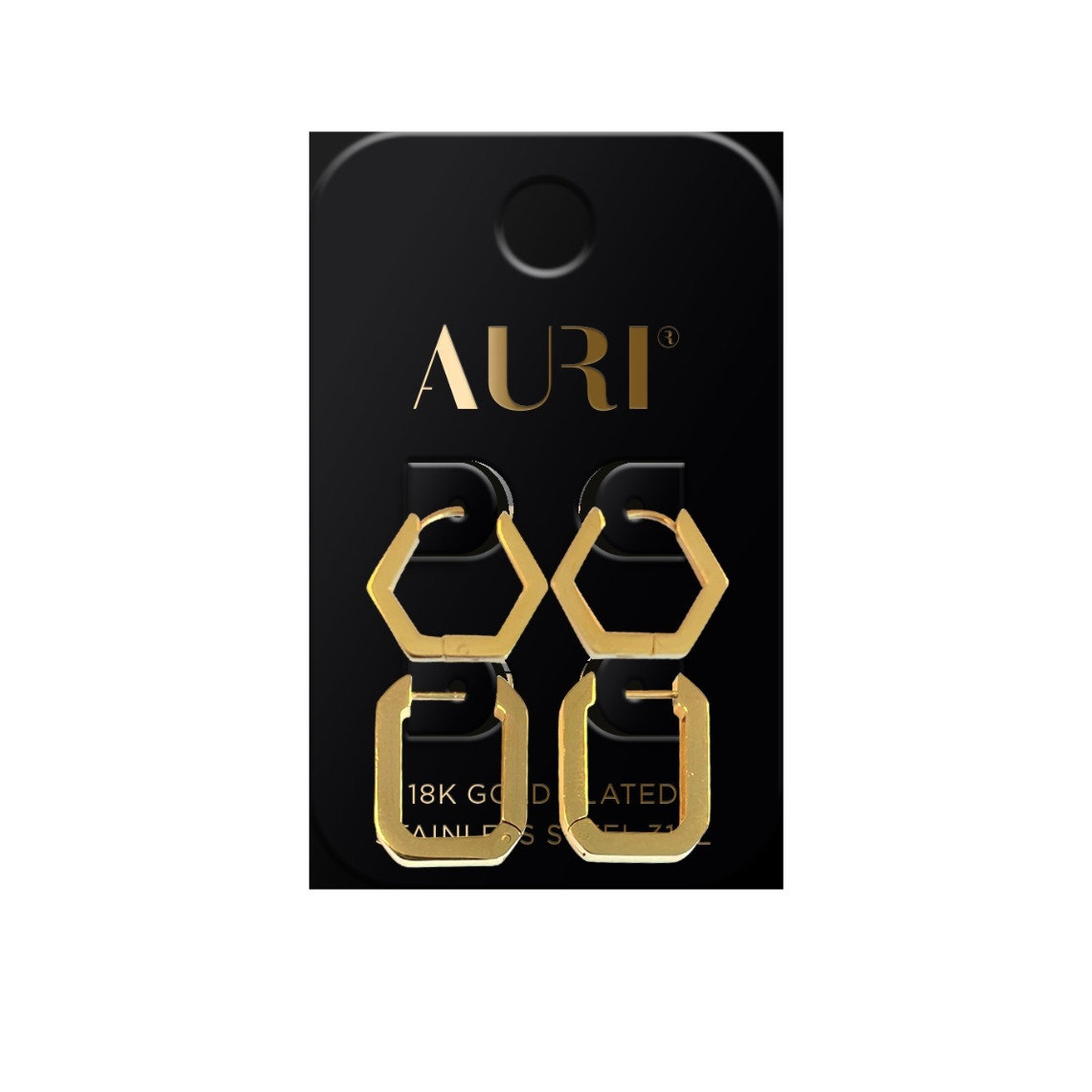 Auri, Kolczyki SET 2 Prostokąty i Pięciokąty - Auri | Moda Sklep EMPIK.COM
